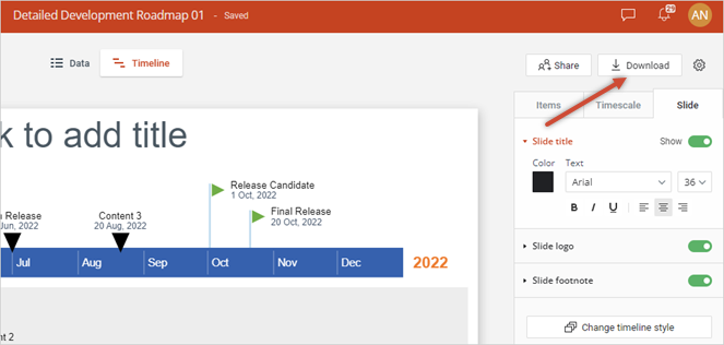 Export your timeline data to Excel