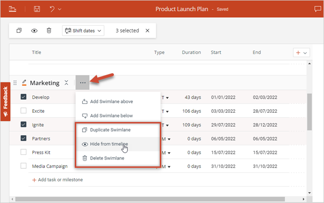 How to delete, hide, or duplicate multiple items at a time