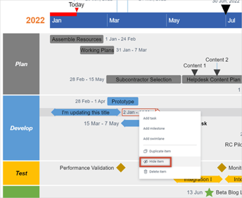 How to add, edit or remove data in the Timeline View