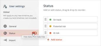 How to add and manage task and milestone statuses