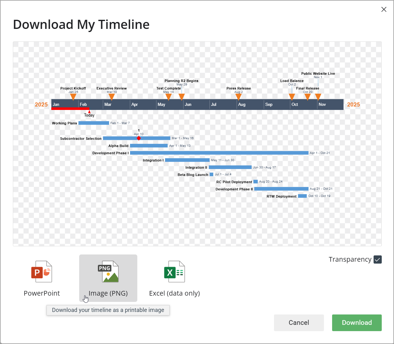 Export your timeline as an image file