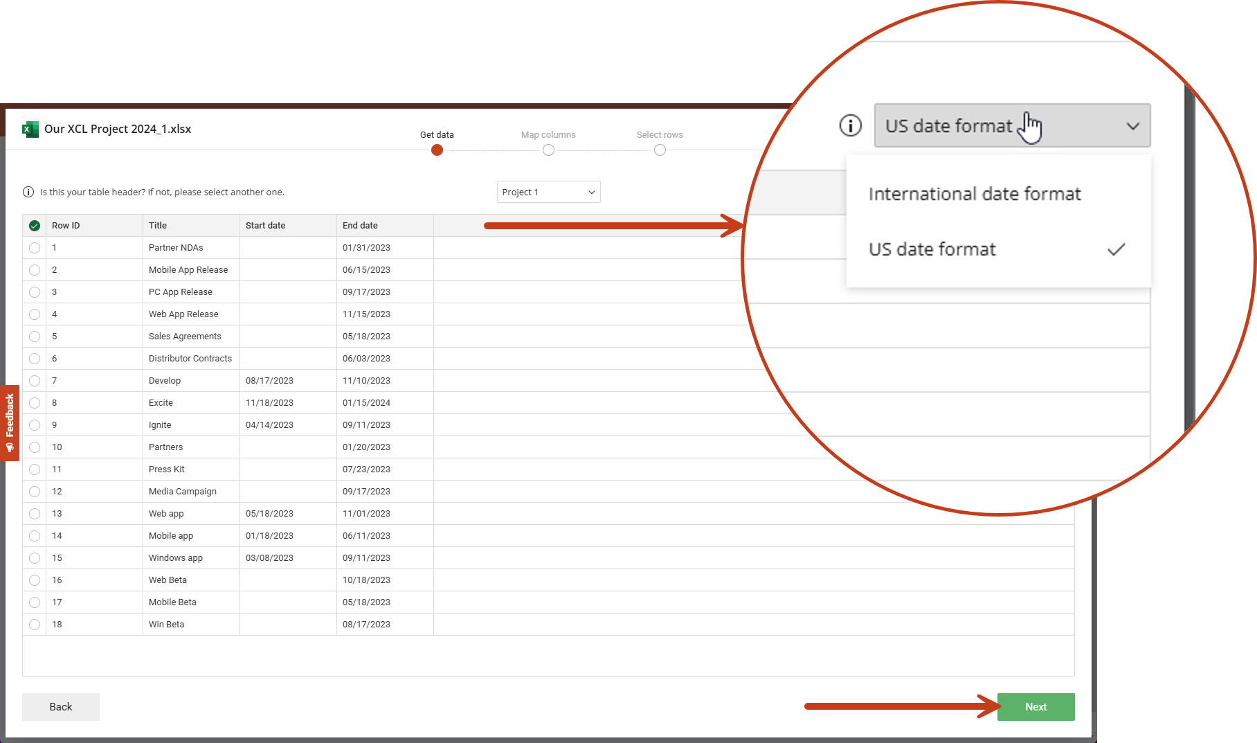 How to switch between US and International date formats