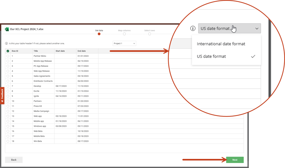 How to switch between US and International date formats