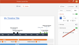 How to add, adjust or hide slide logo, title and footnote