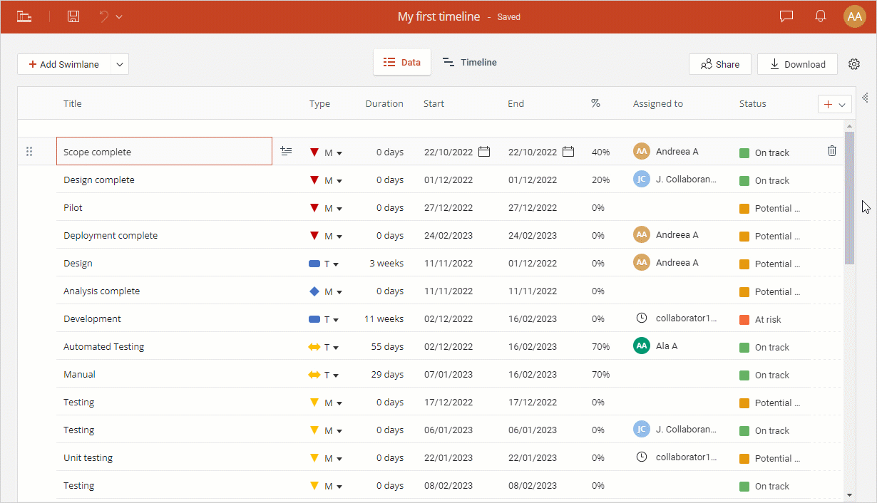 Office Timeline Online Quick-Start