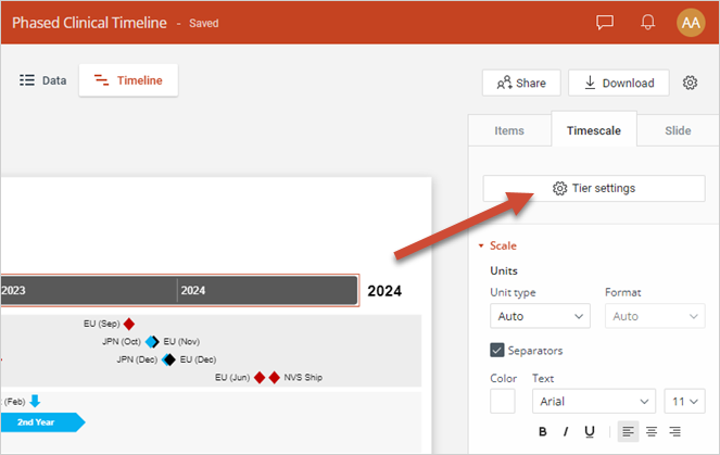 Show multiple timescales on your timeline
