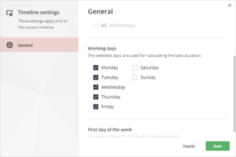 How to configure working days