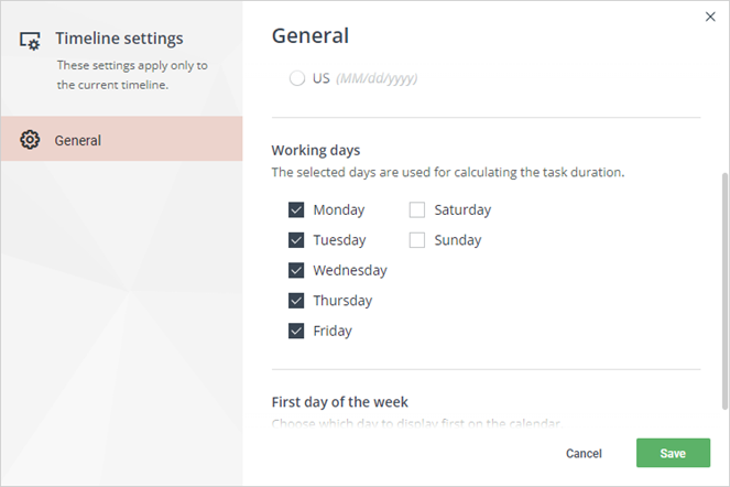 How to configure working days